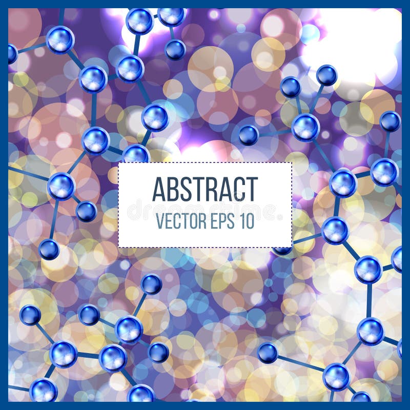 Banners with Blue Molecules Design. Stock Vector - Illustration of ...