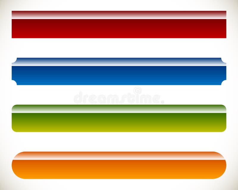 Banners, Buttons 4 Shape and 4 Color Stock Vector - Illustration of ...