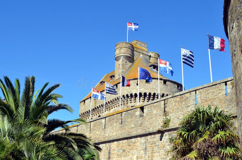 Banners at the castle stock photo. Image of scenery - 198117068