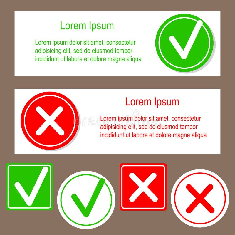 Banners with Check Mark Stickers Stock Vector - Illustration of item ...