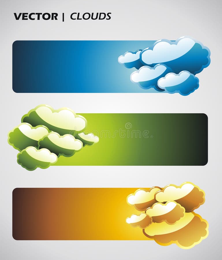 Banners of clouds stock vector. Illustration of color - 36582743