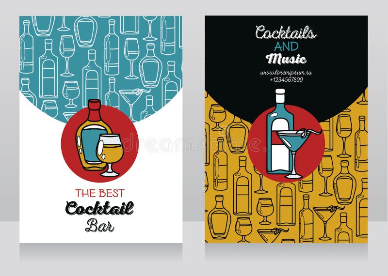 Banners for cocktail bar stock vector. Illustration of loge - 147687115