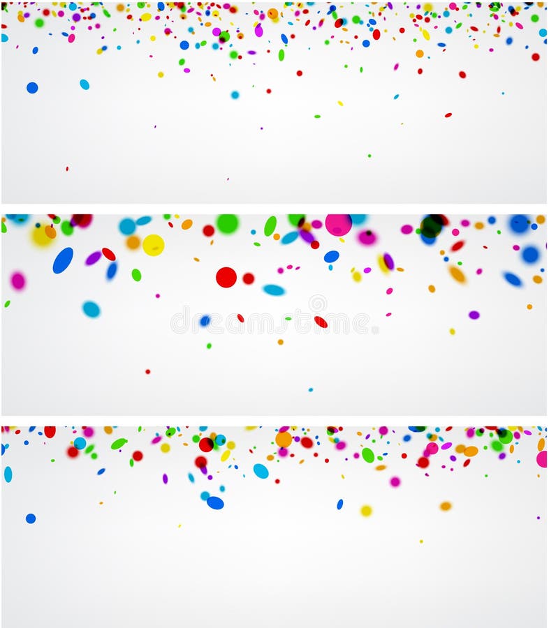 Banners with Color Confetti. Stock Vector - Illustration of banner ...