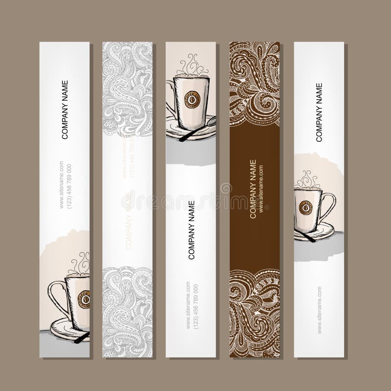 Banners Design with Coffee Cup Stock Vector - Illustration of concept ...