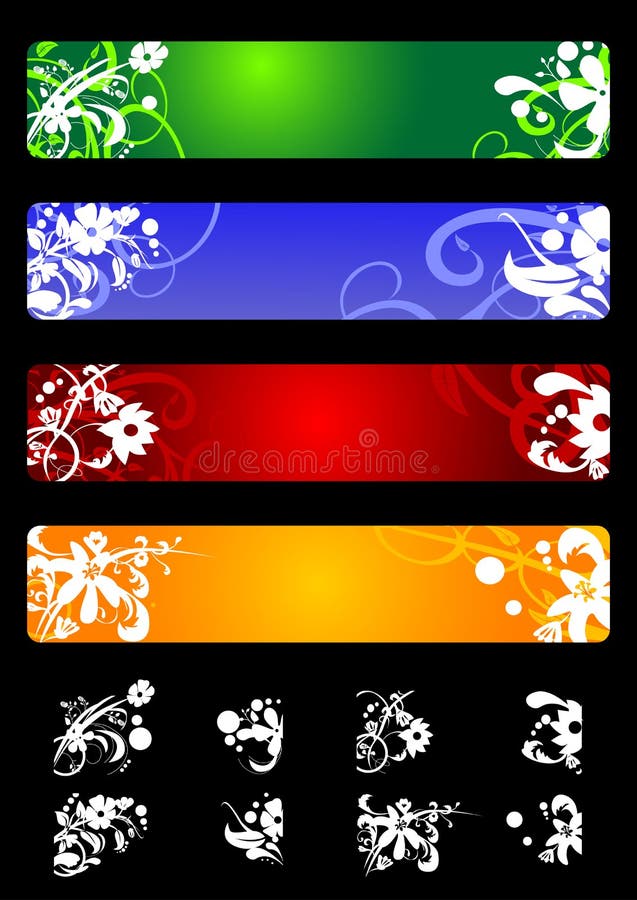 Banners with flowers stock vector. Illustration of abstract - 10423077