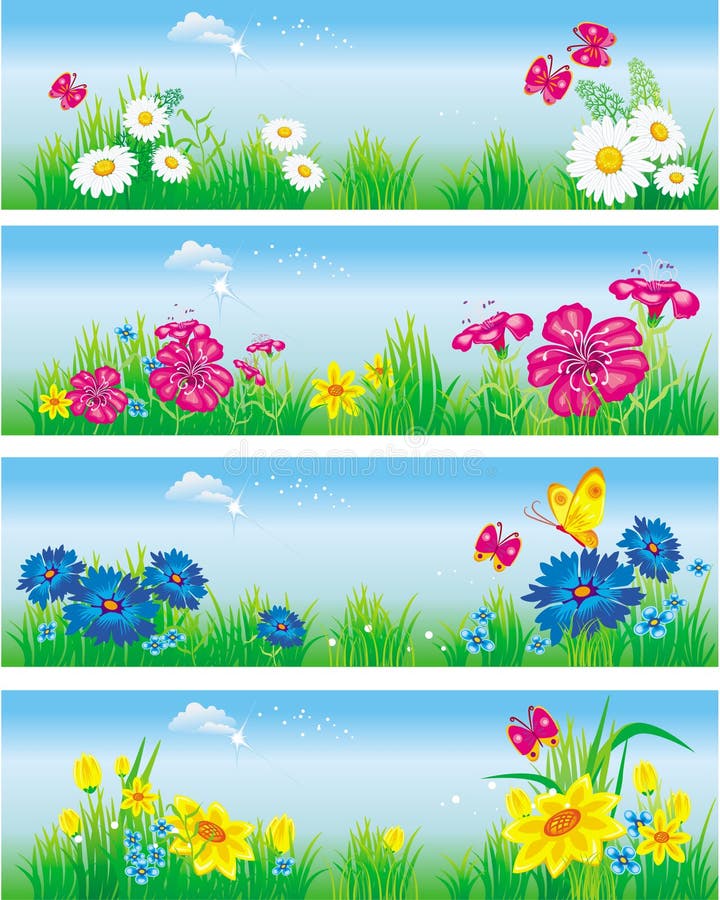 Spring banners stock vector. Illustration of blossom - 12917376