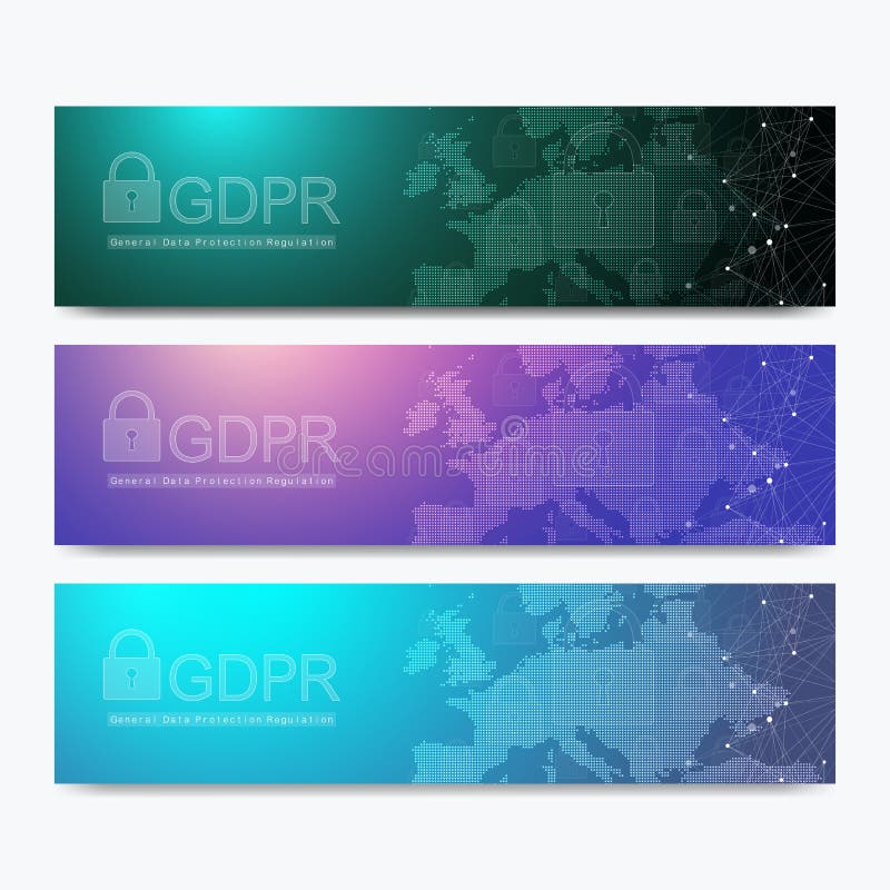 Banners GDPR - General Data Protection Regulation. Protection of ...