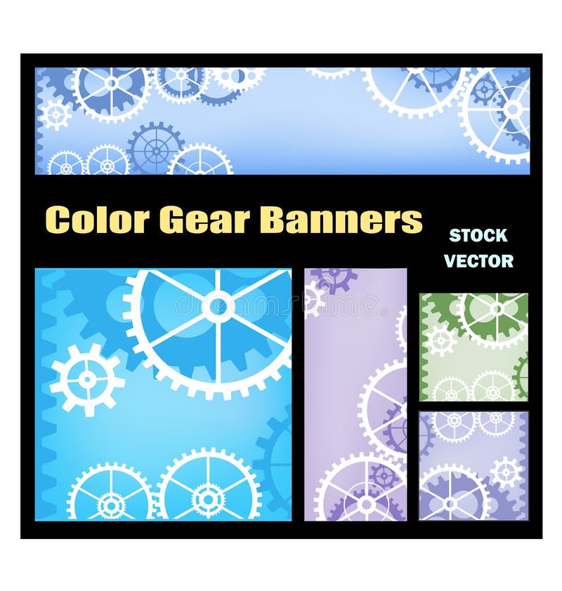Banners with gears stock vector. Illustration of dynamics - 22184365