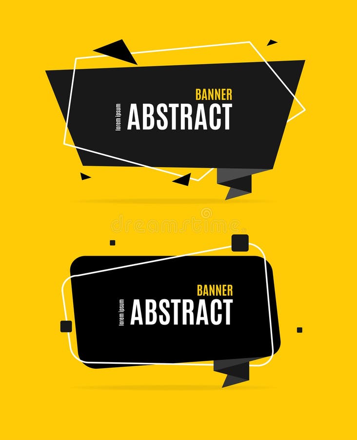 Banners Geometry Abstract Advertising Design Set. Vector Stock Vector ...
