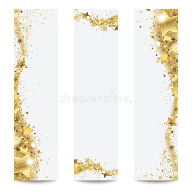 Banners with Gold Stars stock vector. Illustration of fame - 120782710