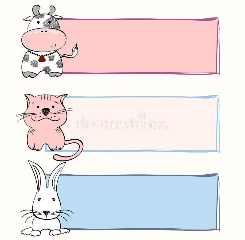 Banner with cats stock vector. Illustration of kindergarten - 35155259