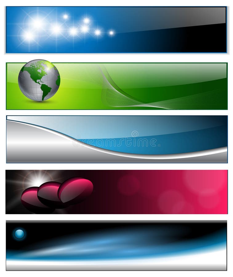 Banners, headers stock vector. Illustration of green - 15129965
