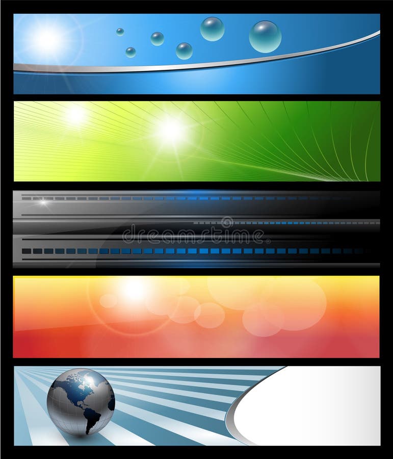 Banners, headers stock vector. Illustration of green - 15129965