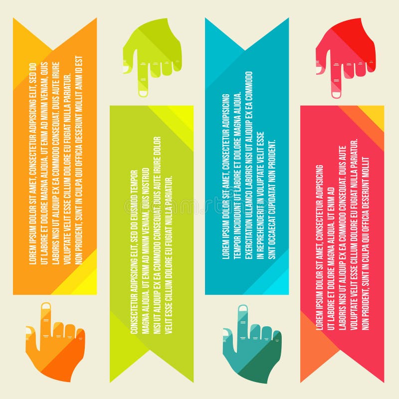 Banners for Information Pointing Hand Stock Vector - Illustration of ...