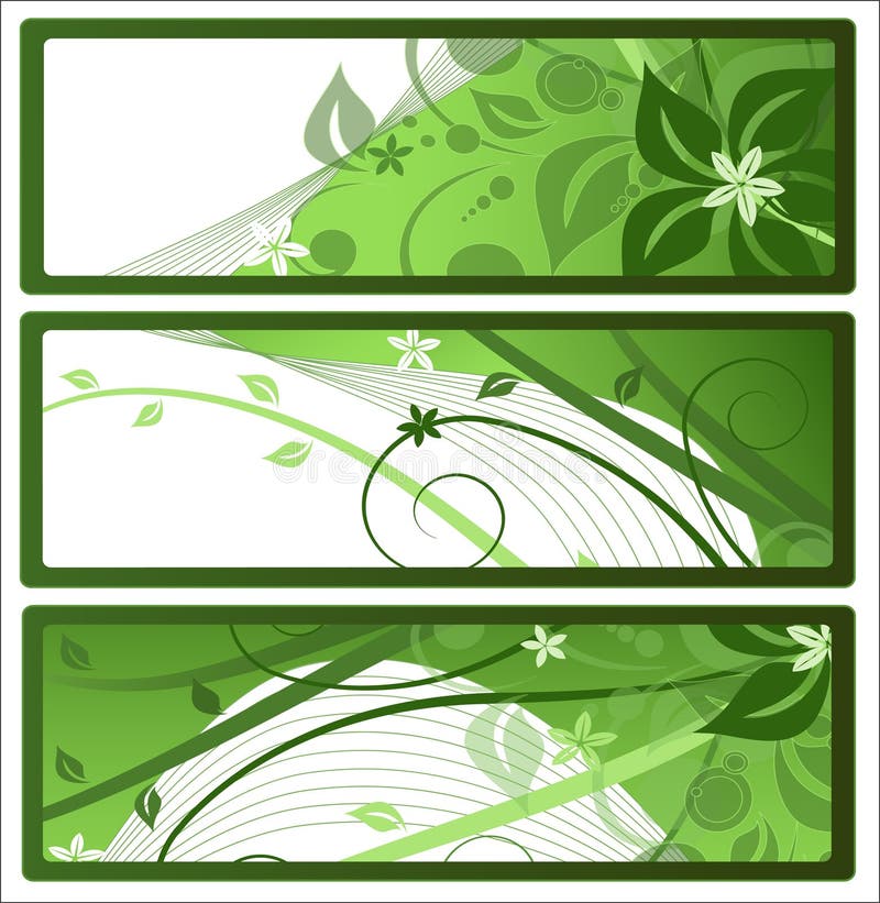 Banners or Labels with Floral Design, Vector Stock Vector ...