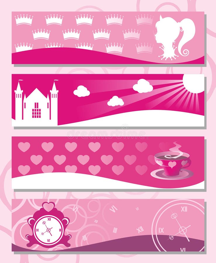 Banners Little Princess stock vector. Illustration of mail - 16597133