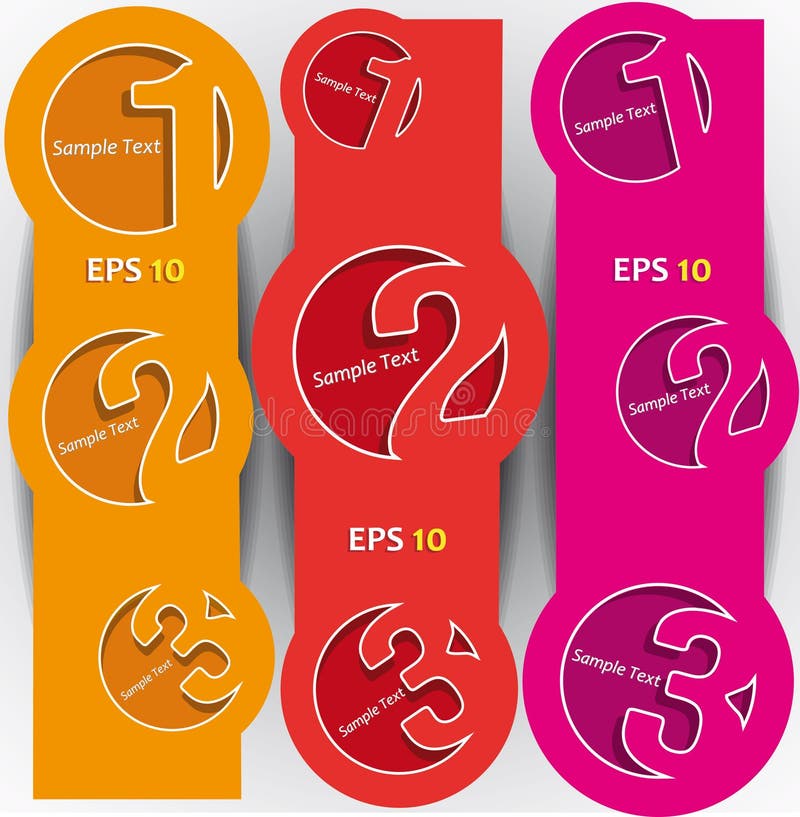 Banners with numbers stock vector. Illustration of order - 28532538