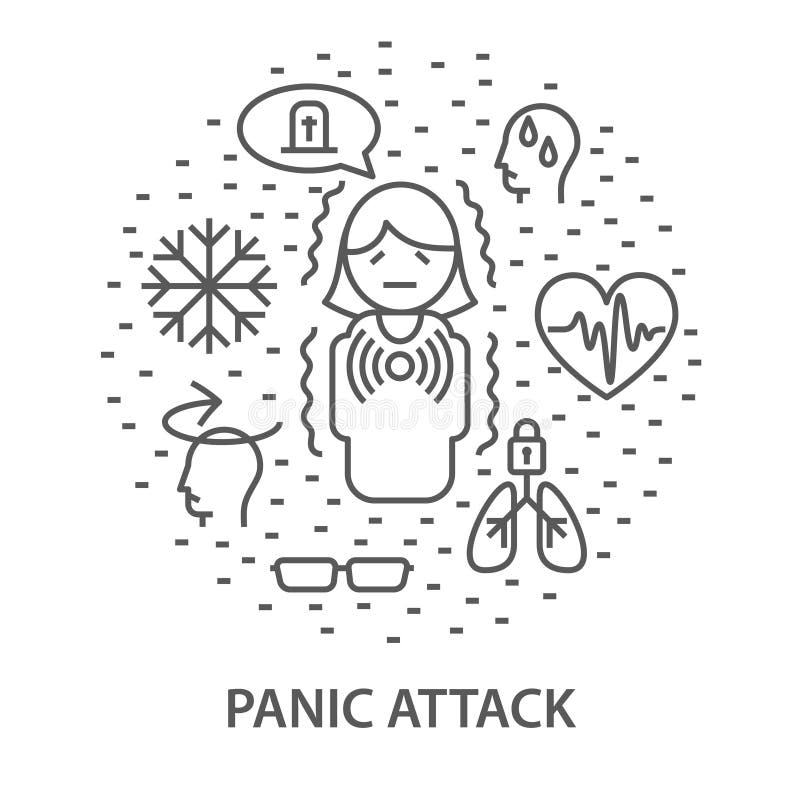Banners for panick attack stock vector. Illustration of circle - 127413034