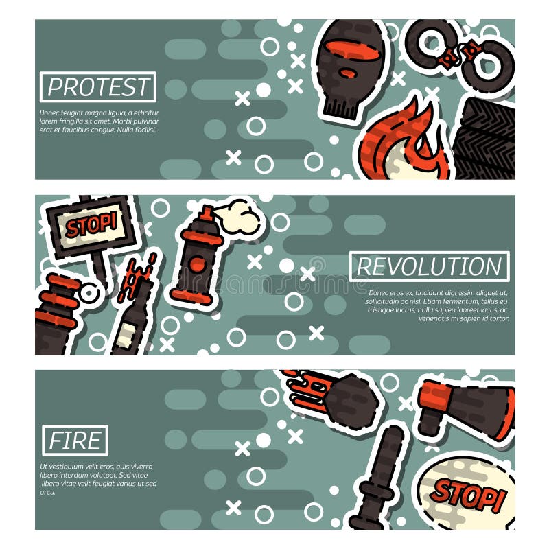 Banners about Protest stock vector. Illustration of cross - 81821409