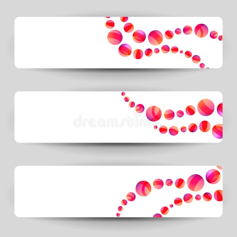 Banners with red bubbles. stock vector. Illustration of design - 42762376