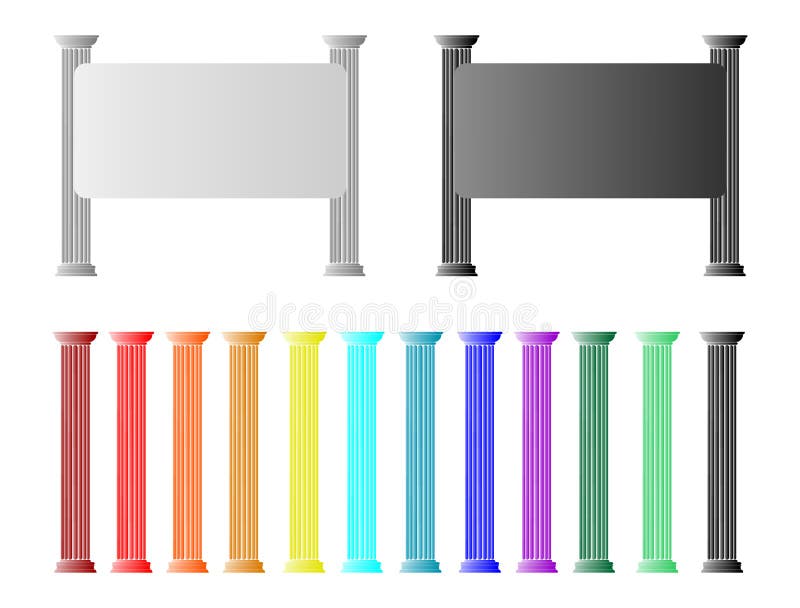 Banners and Roman Columns - Cdr Format Stock Vector - Illustration of ...