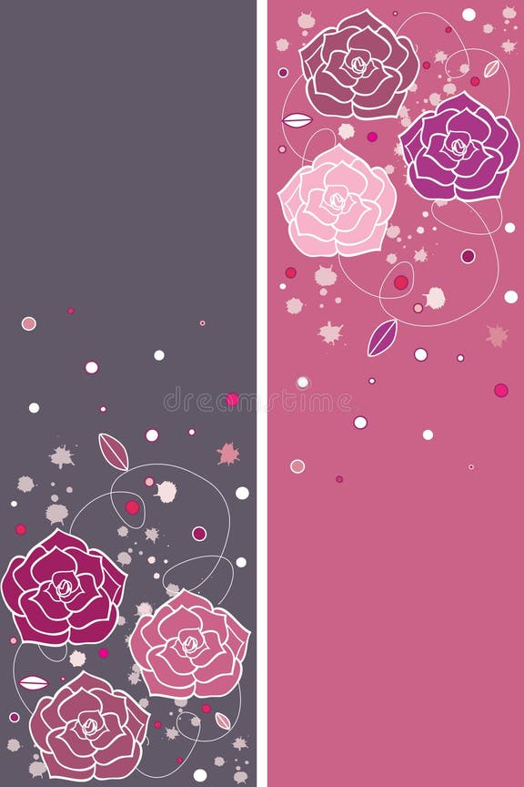 Banners with roses stock vector. Illustration of grey - 13931764