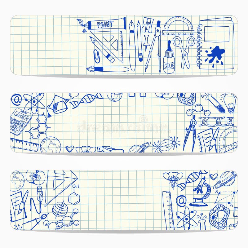 Set of Science Banners stock vector. Illustration of graphic - 41939454