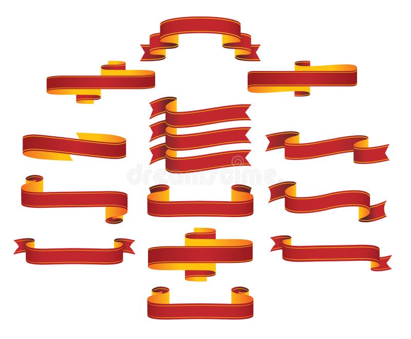 Banners Scrolls Ribbons stock vector. Illustration of collection - 13406889