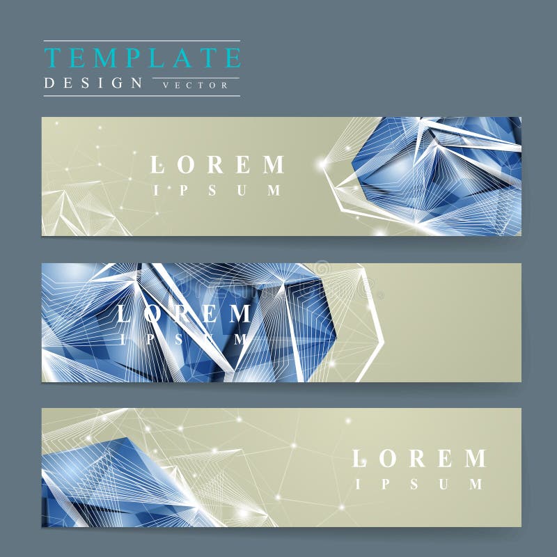 Banners Set with Diamond Element Stock Vector - Illustration of ...