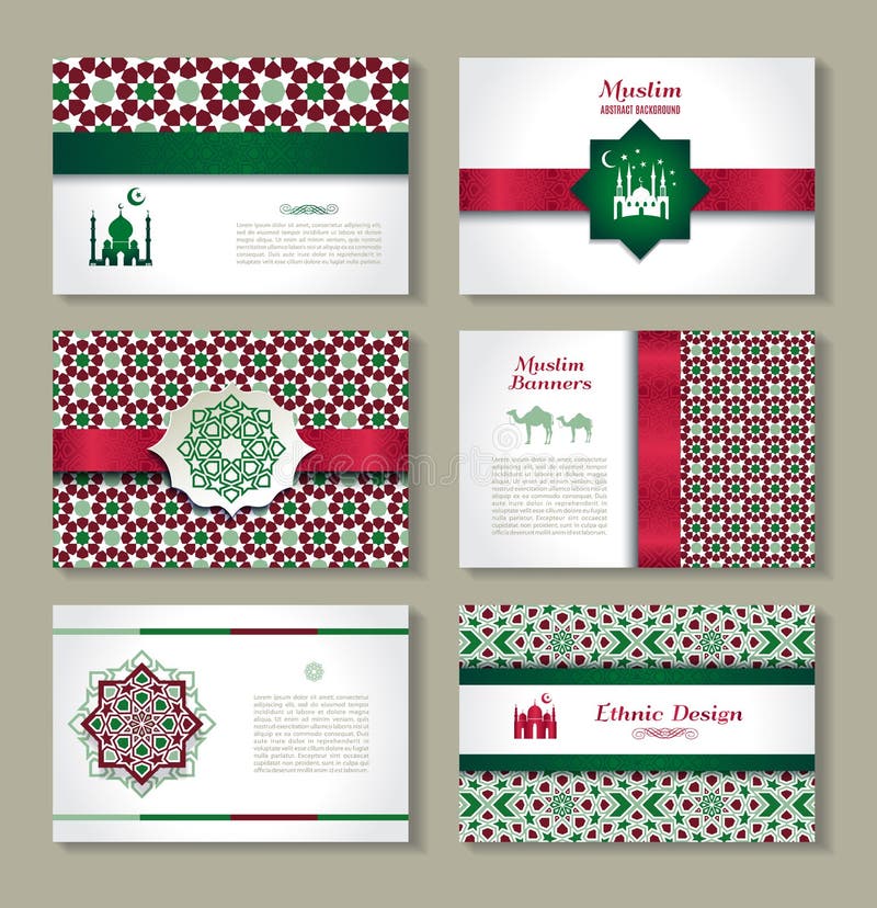 Banners Set of Ethnic Design. Religion Abstract Set of Layout. Stock ...