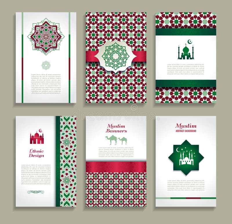 Banners Set of Ethnic Design. Religion Abstract Set of Layout. Stock ...