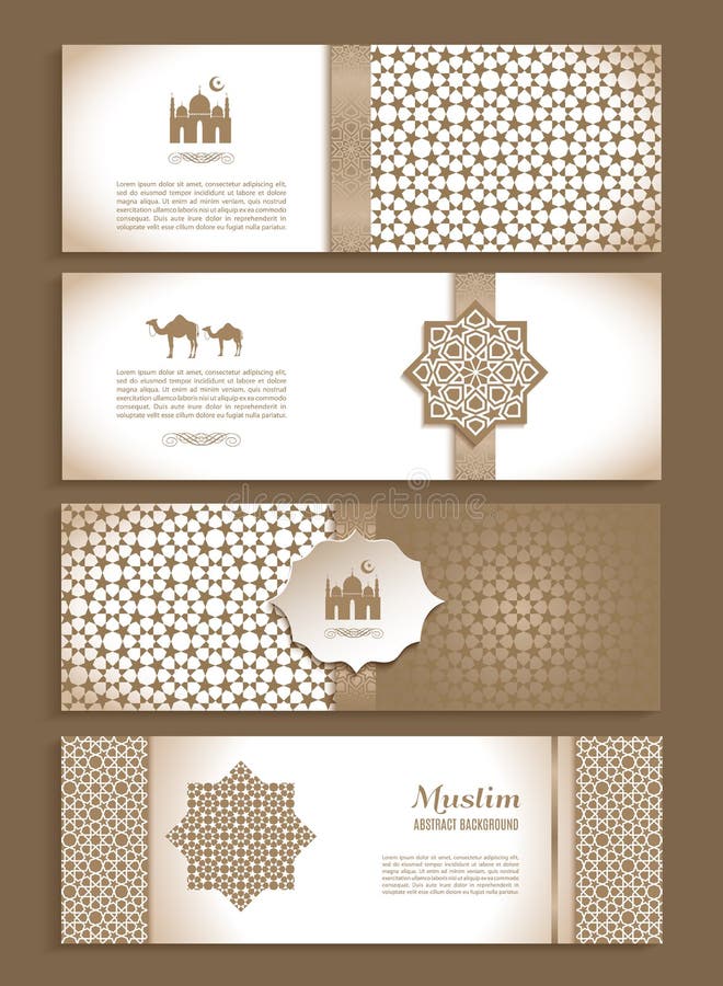 Banners Set of Ethnic Design. Religion Abstract Set of Layout. Stock ...