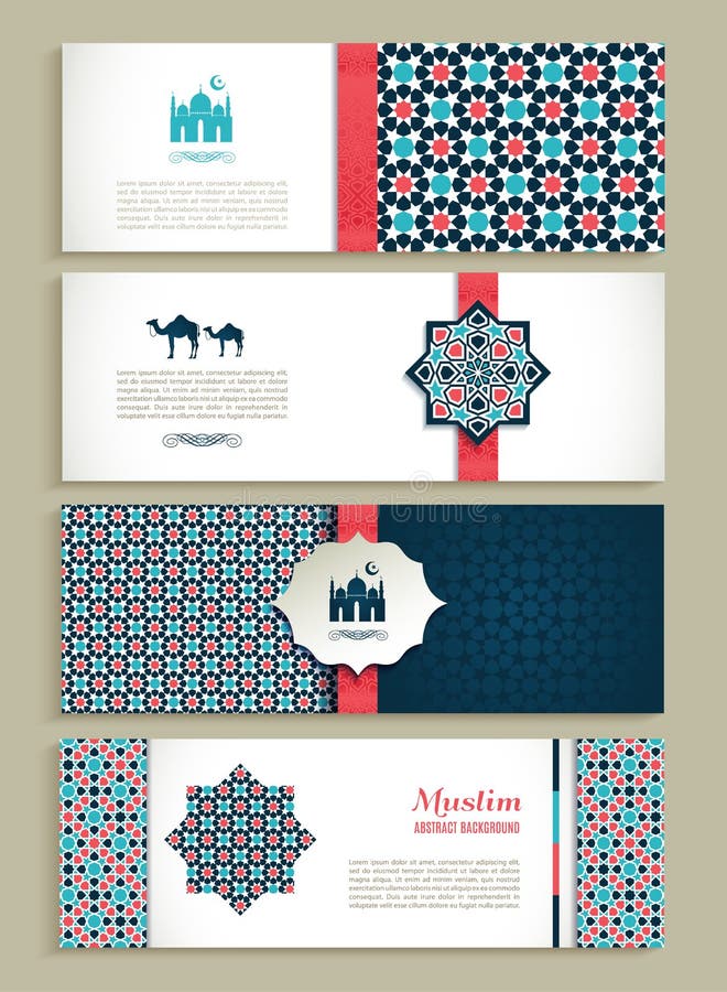 Banners Set of Ethnic Design. Religion Abstract Set of Layout. Stock ...