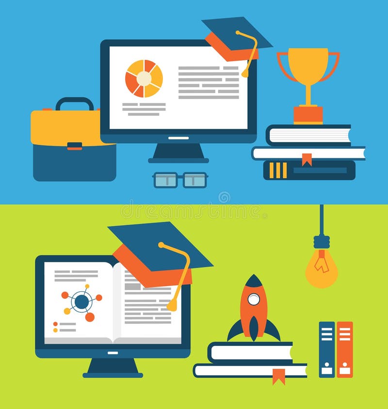 Concept Education and Learning, Flat Icons of Heap Textbooks Stock ...