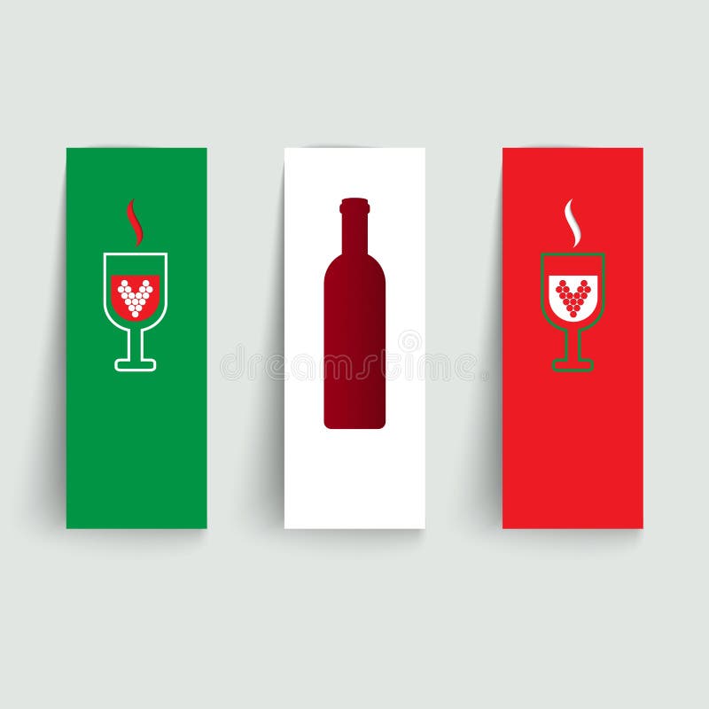 Banners Set Italian Wines Vector Illustration Stock Illustration ...