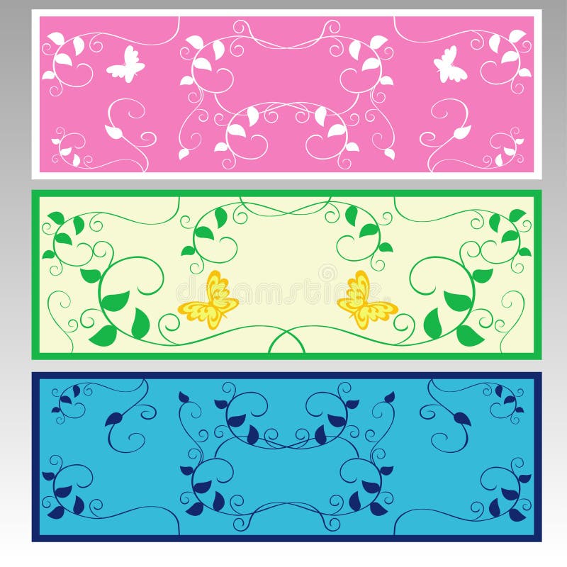 Banners stock vector. Illustration of vignette, element - 62347005