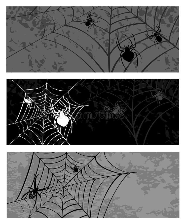Banners with spiders stock vector. Illustration of element - 11473156