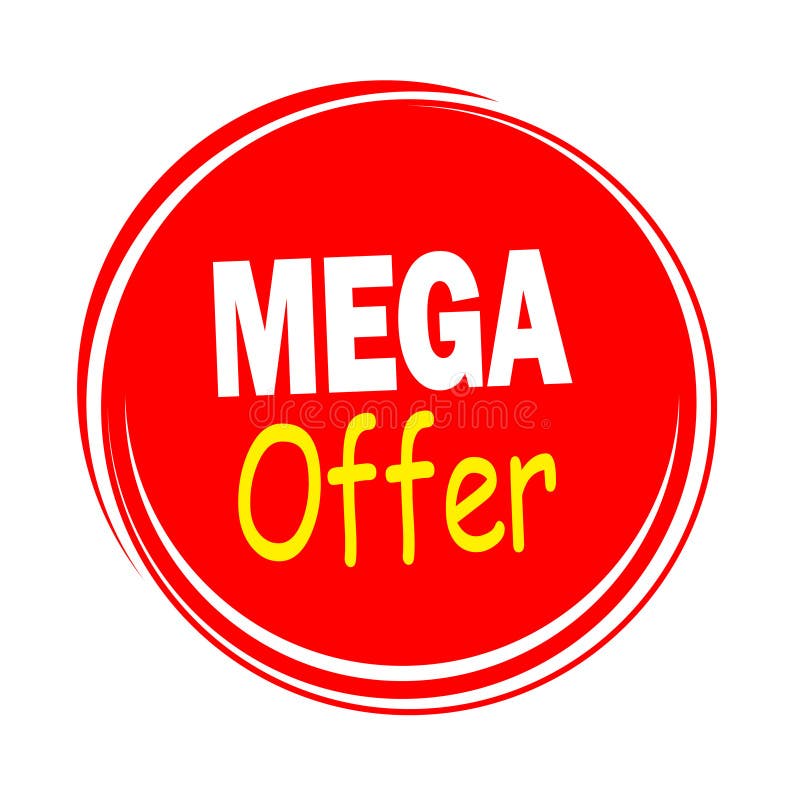 MEGA OFFER - PROMOTION LABEL - ADVERTISEMENT Stock Illustration ...