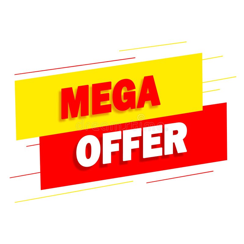 MEGA OFFER - PROMOTION LABEL - ADVERTISEMENT Stock Illustration ...
