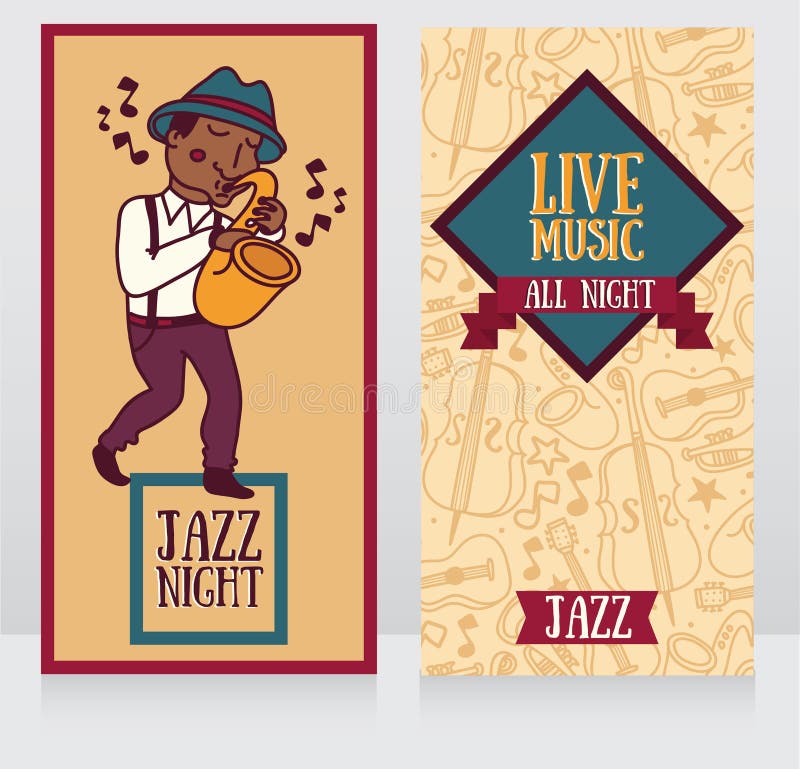 Banners Template for Live Music Night Stock Vector - Illustration of ...
