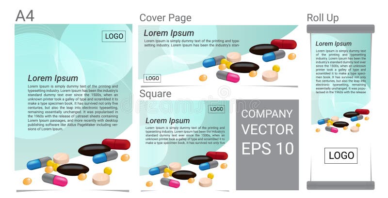 A Lot of Pill Text Banner Vector Set Stock Vector - Illustration of ...