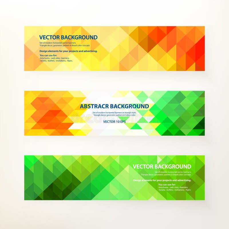 Banners in triangle style stock vector. Illustration of advertising ...
