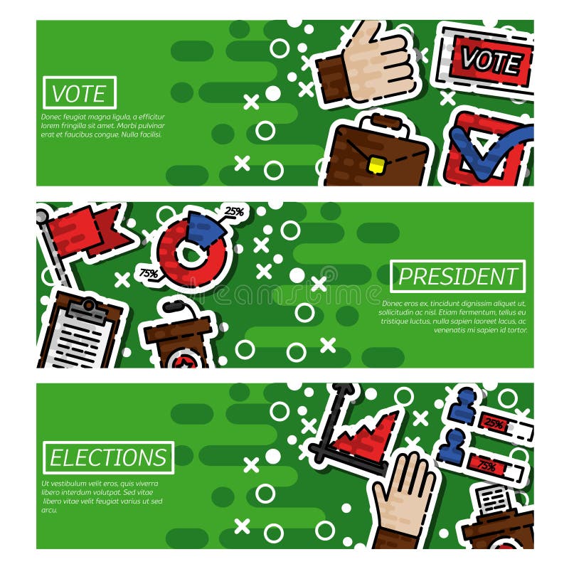 Vote banners stock vector. Illustration of 2016, republican - 65005405