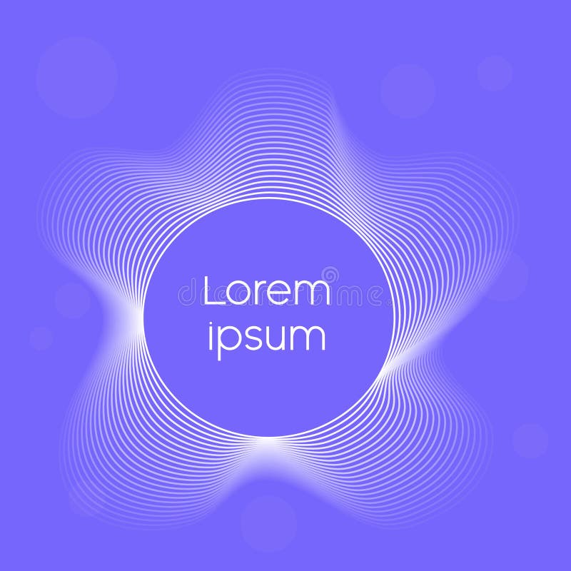 Banners with Wavy Linear Frames a Circle Shape Inside. Modern Dynamic ...