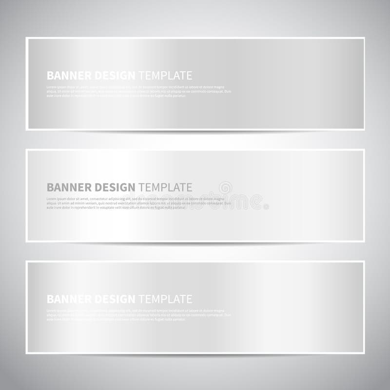 Banners. White Shiny Glossy Gradient Vector Banner Templates or Website ...