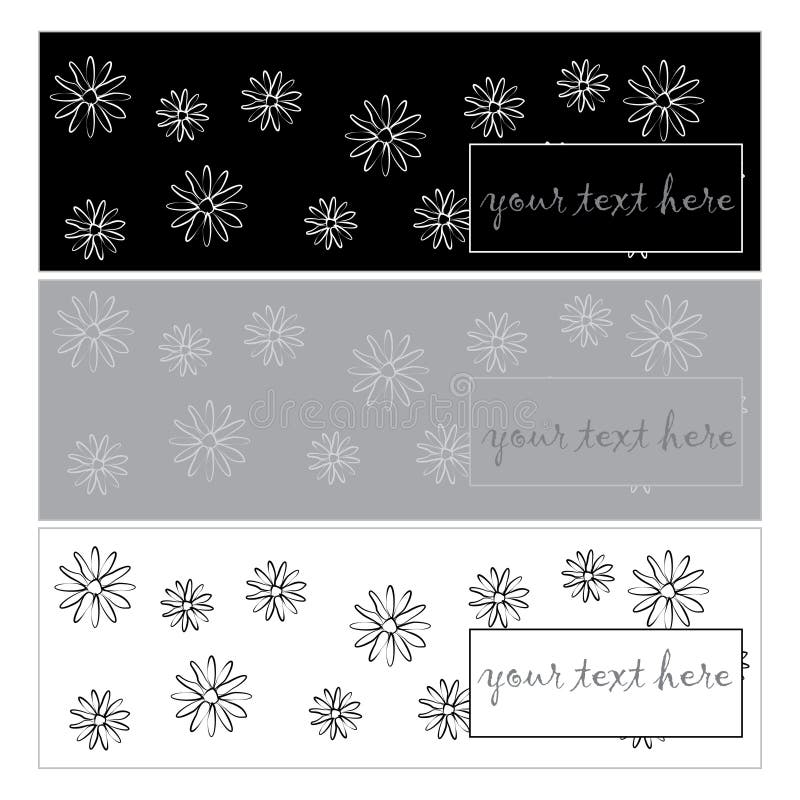 Banners for Your Design with Simple Flowers Stock Vector - Illustration ...