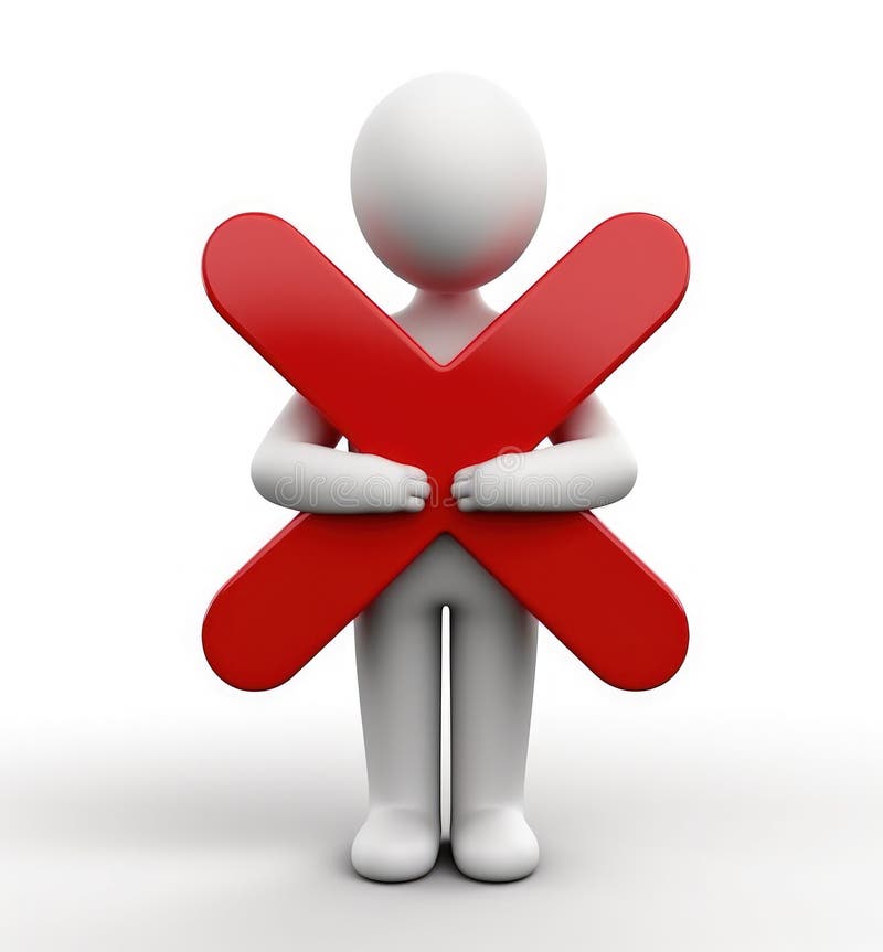 Banning Entry: a 3d Prohibition Concept with a Red X Sign, a Virtual ...