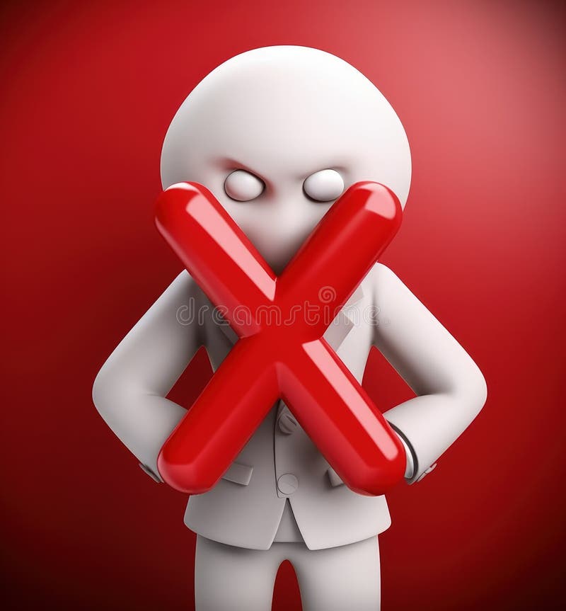 Banning Entry: a 3d Prohibition Concept with a Red X Sign, a Virtual ...