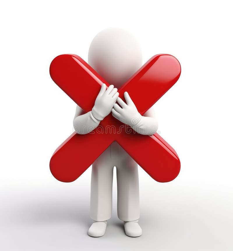 Banning Entry: a 3d Prohibition Concept with a Red X Sign, a Virtual ...