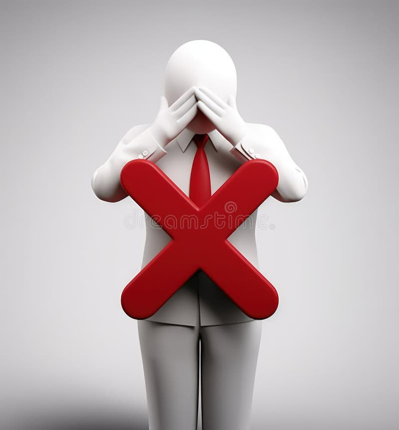 Banning Entry: a 3d Prohibition Concept with a Red X Sign, a Virtual ...